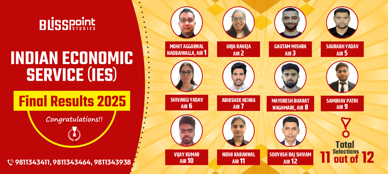 INDIAN ECONOMIC SERVICE (IES) Test Series (2026) – 30 Nov 2025 – BLISS ...